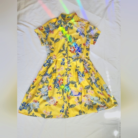 Donna Morgan | Dresses | Donna Morgan Yellow Floral Dress | Poshmark